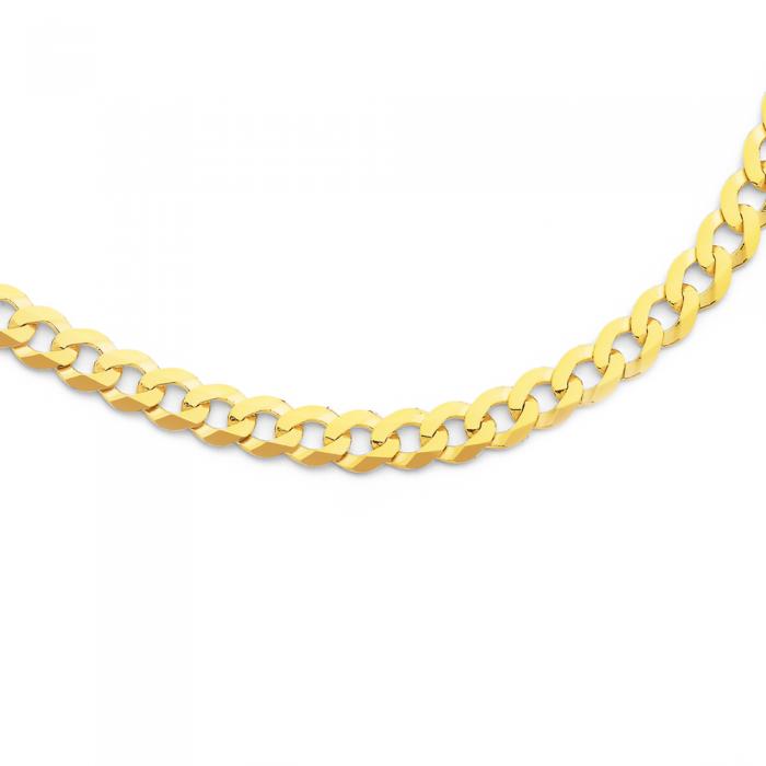 Solid 9ct Gold, 60cm Flat Bevelled Curb Chain - Prouds Catalogue ...