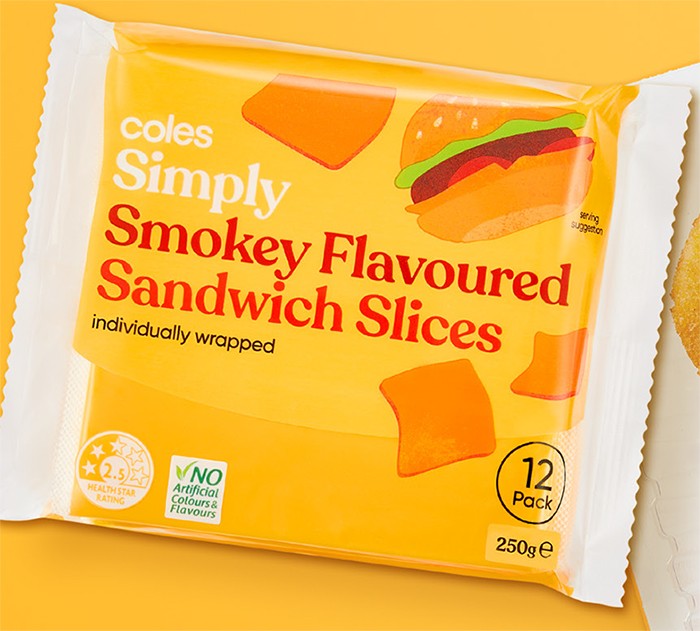 Coles Simply Smokey Flavoured Sandwich Slices 12 Pack 250g - Coles ...